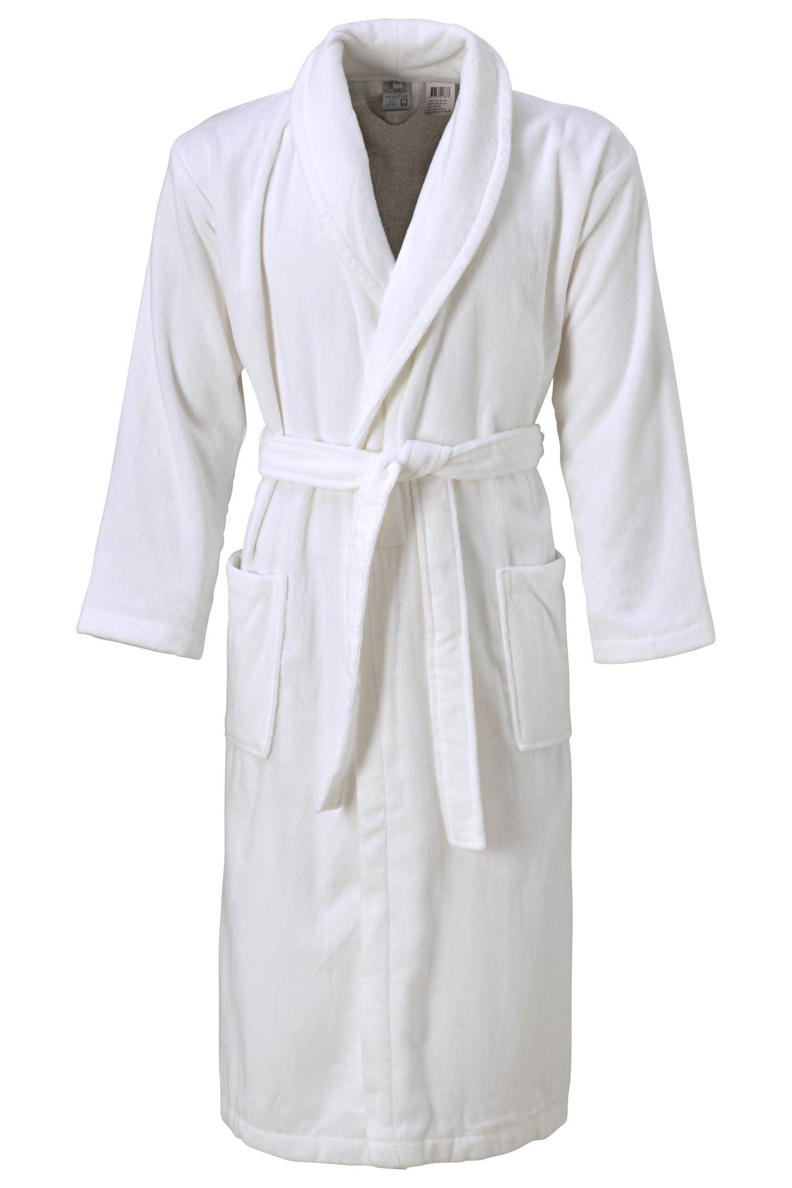 Vandyck unisex velours badjas Prestige wit | wehkamp