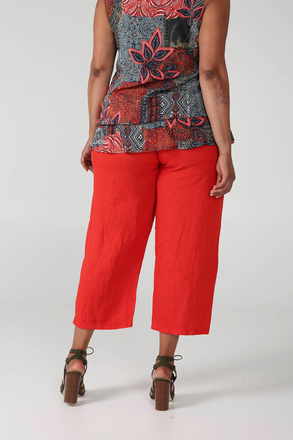 Paprika linnen capri | wehkamp