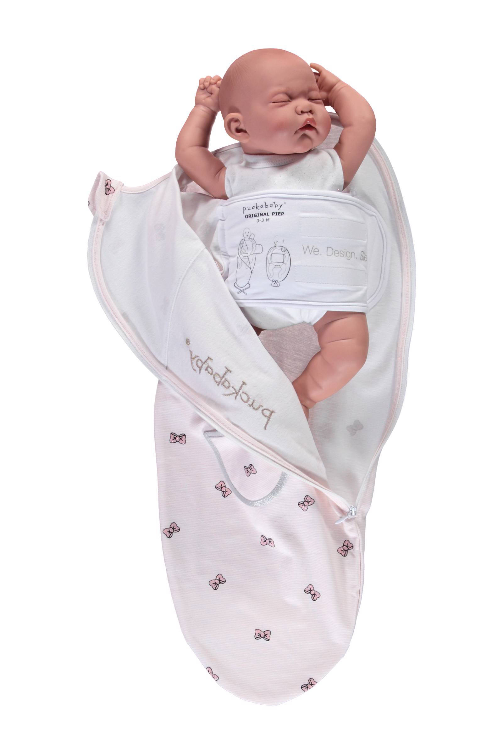 Puckababy The Original Piep baby inbakerdoek 0-3 mnd pink bowy | wehkamp