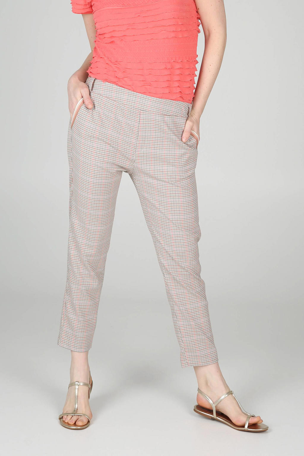 Cassis cropped straight fit broek met ruiten | wehkamp