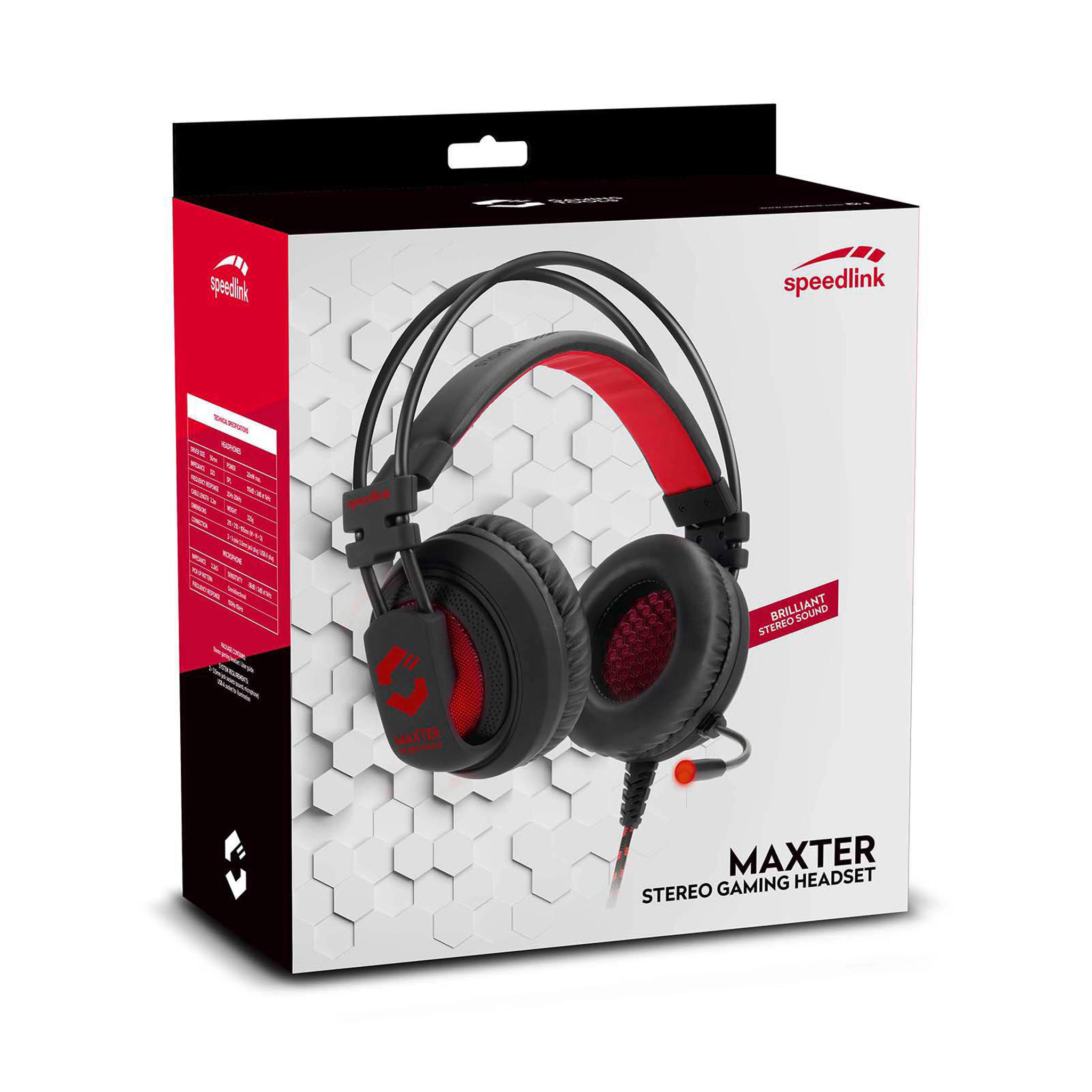 Speedlink Maxter stereo gaming headset zwart | wehkamp