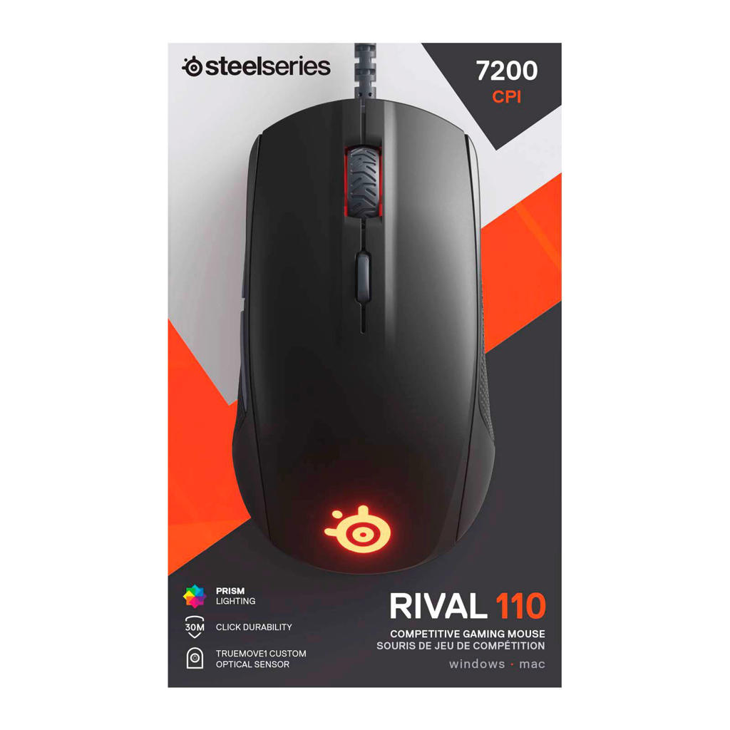 Steelseries Rival 110 Optical Gaming muis mat zwart | wehkamp