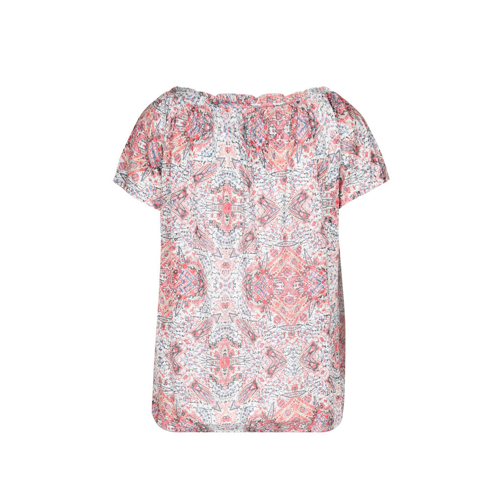 Cassis T-shirt met all-over print koraalrood | wehkamp