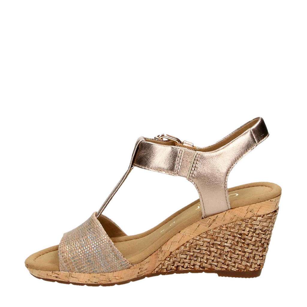 Gabor metallic leren espadrilles met reptielenprint | wehkamp