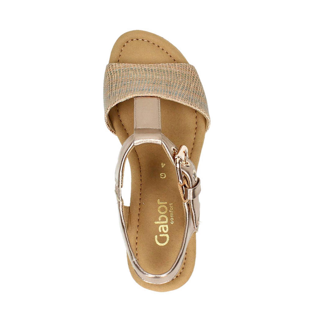 Gabor metallic leren espadrilles met reptielenprint | wehkamp