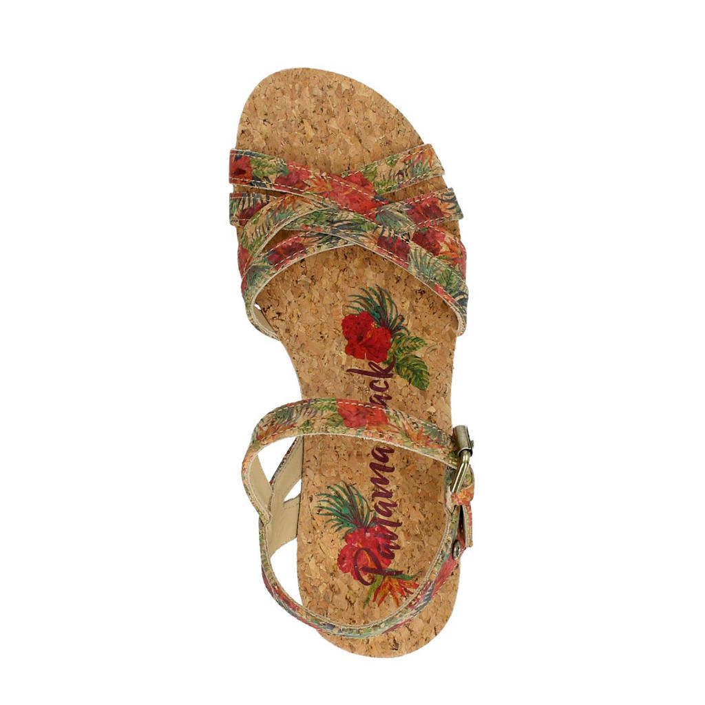 Panama Jack Vera Cork sandalen met bloemen | wehkamp
