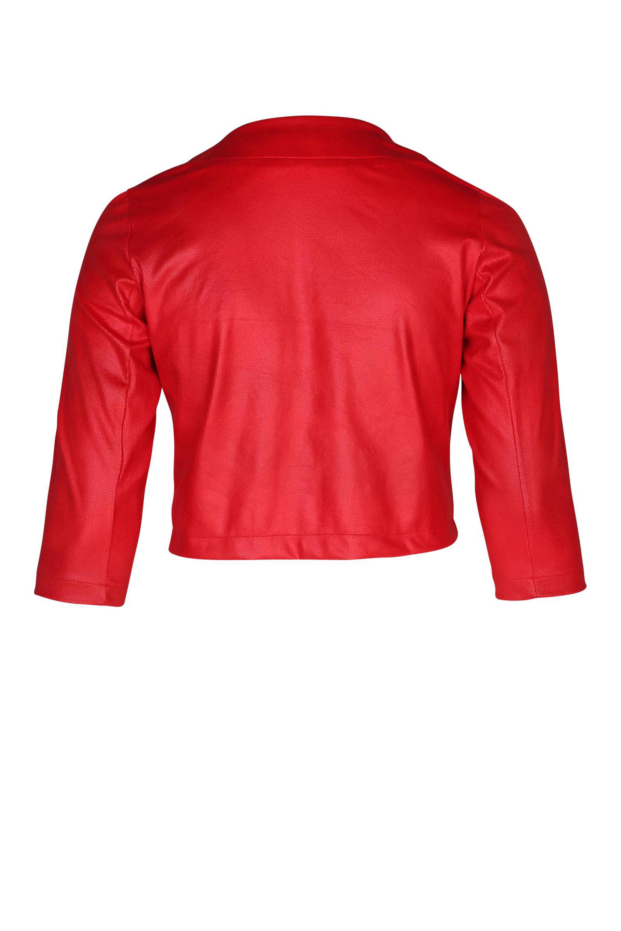 Paprika suedine kort jasje rood | wehkamp