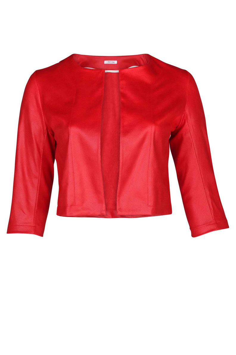 Paprika suedine kort jasje rood | wehkamp