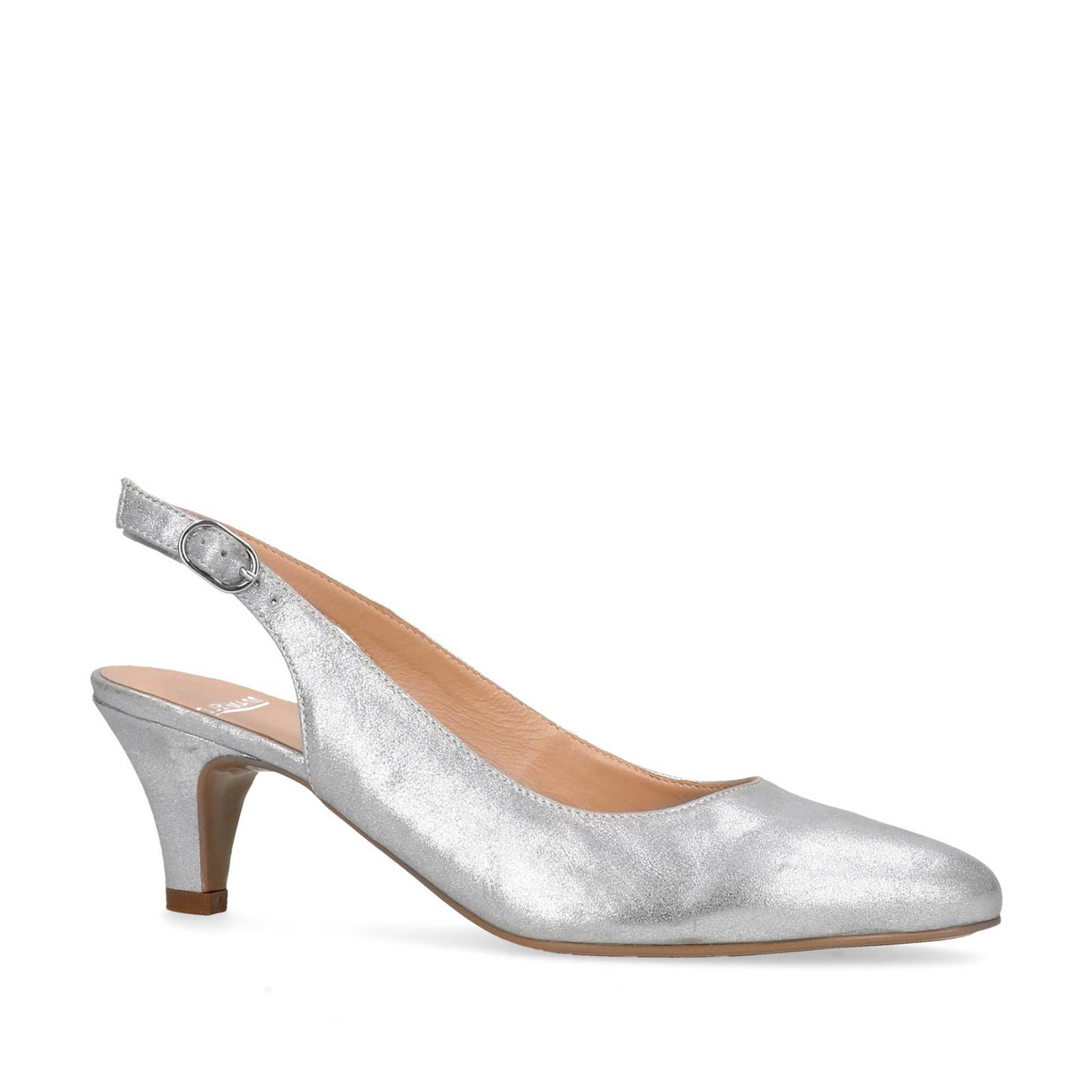 Manfield metallic suède slingback pumps | wehkamp