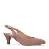 Manfield metallic suède slingback pumps | wehkamp