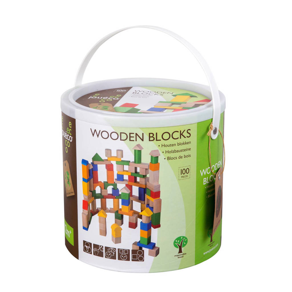 Joueco houten blokken 100 stuks | wehkamp