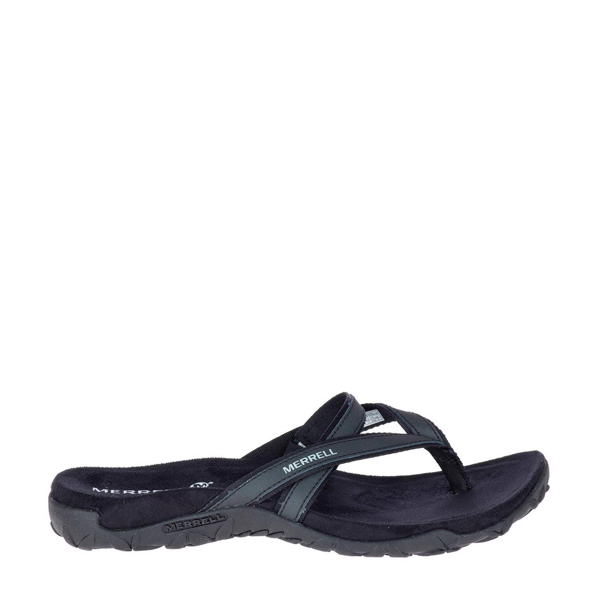 Merrell teenslippers Terran Ari Post met leer zwart | wehkamp