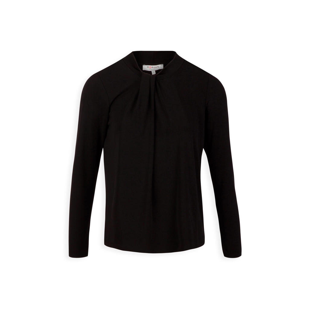 Morgan top met plooien zwart | wehkamp