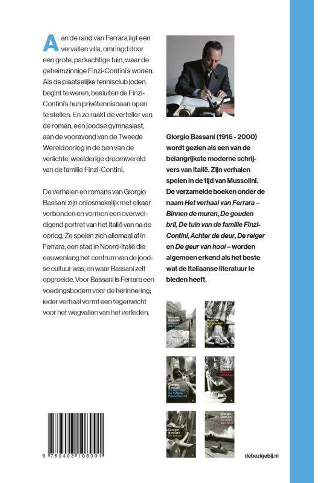Giorgio Bassani De Ferrara romans: De tuin van de familie Finzi-Contini ...
