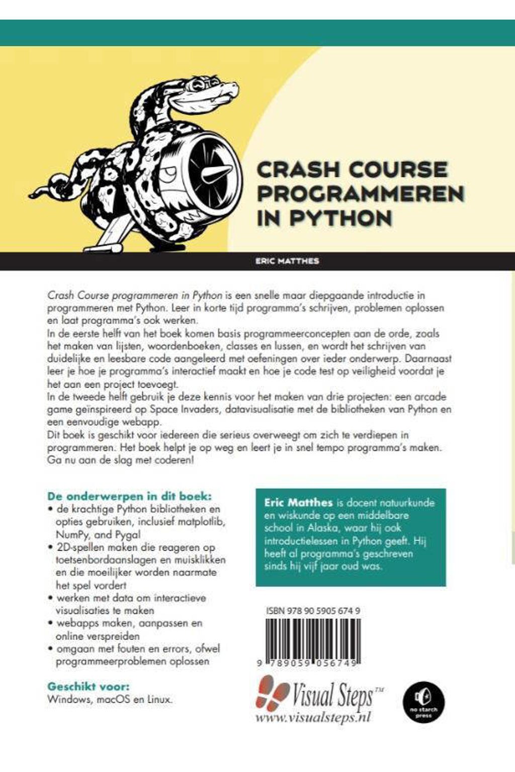 Eric Matthes Crash Course Programmeren In Python Wehkamp