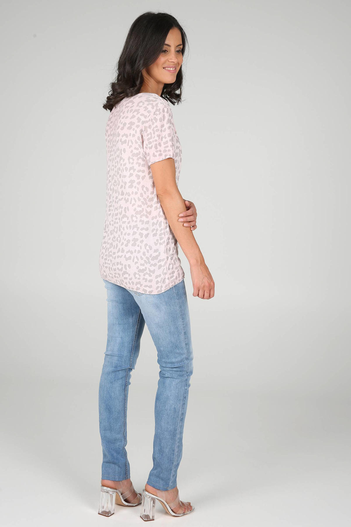 Cassis T-shirt met luipaardprint lichtroze | wehkamp