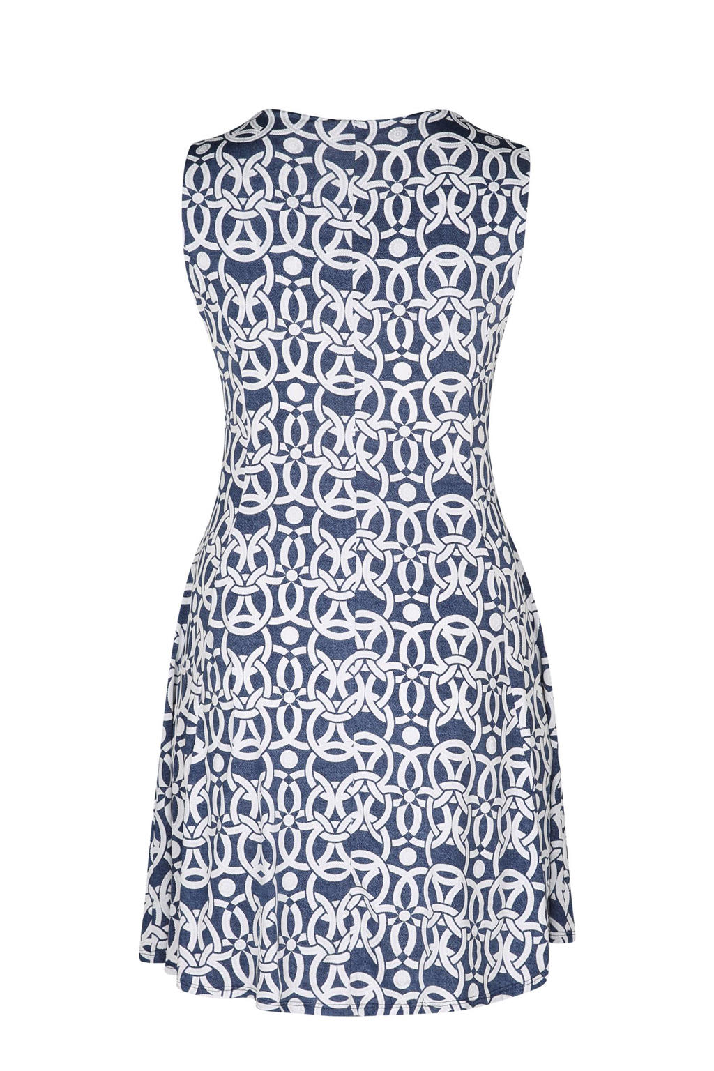 Paprika jurk met all over print blauw | wehkamp