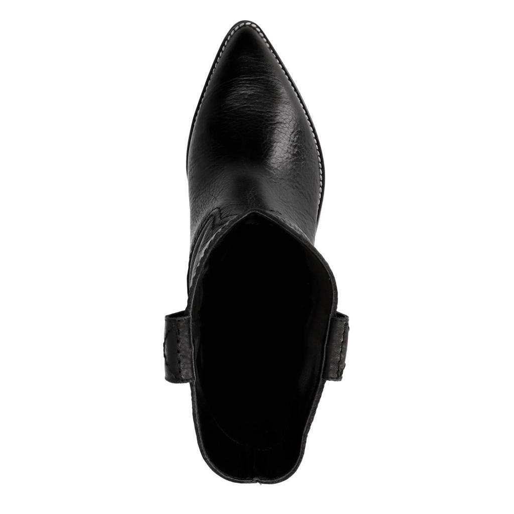 Manfield leren bowboy boots zwart | wehkamp