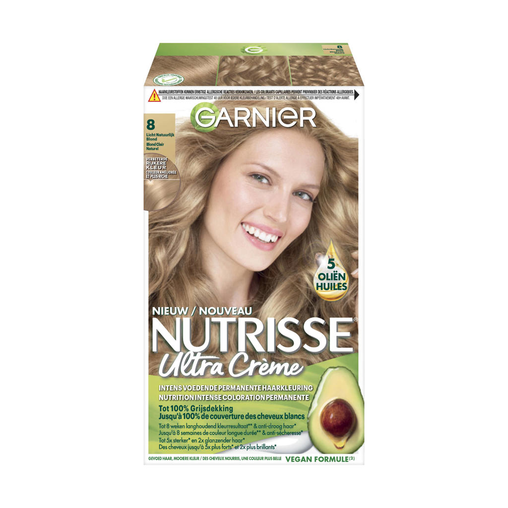 Garnier Nutrisse Ultra Crème haarkleuring - 8 Lichtlond | wehkamp