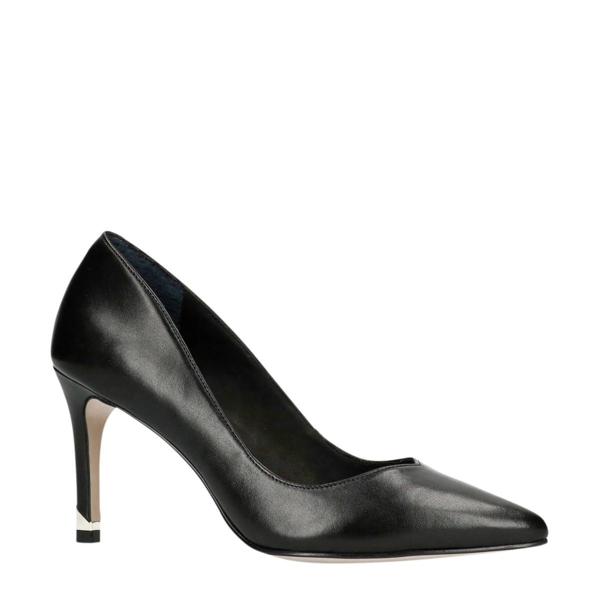 Manfield suède pumps met gouden detail zwart | wehkamp
