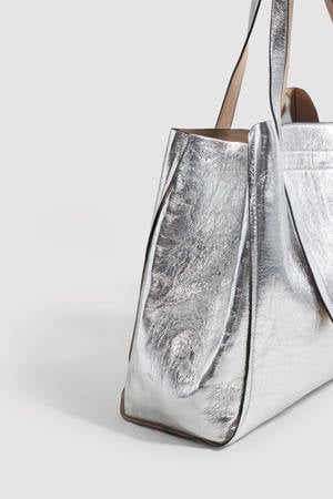 Mango metallic shopper zilver | wehkamp