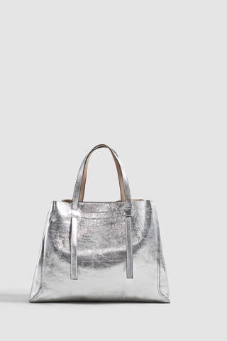 Mango metallic shopper zilver | wehkamp