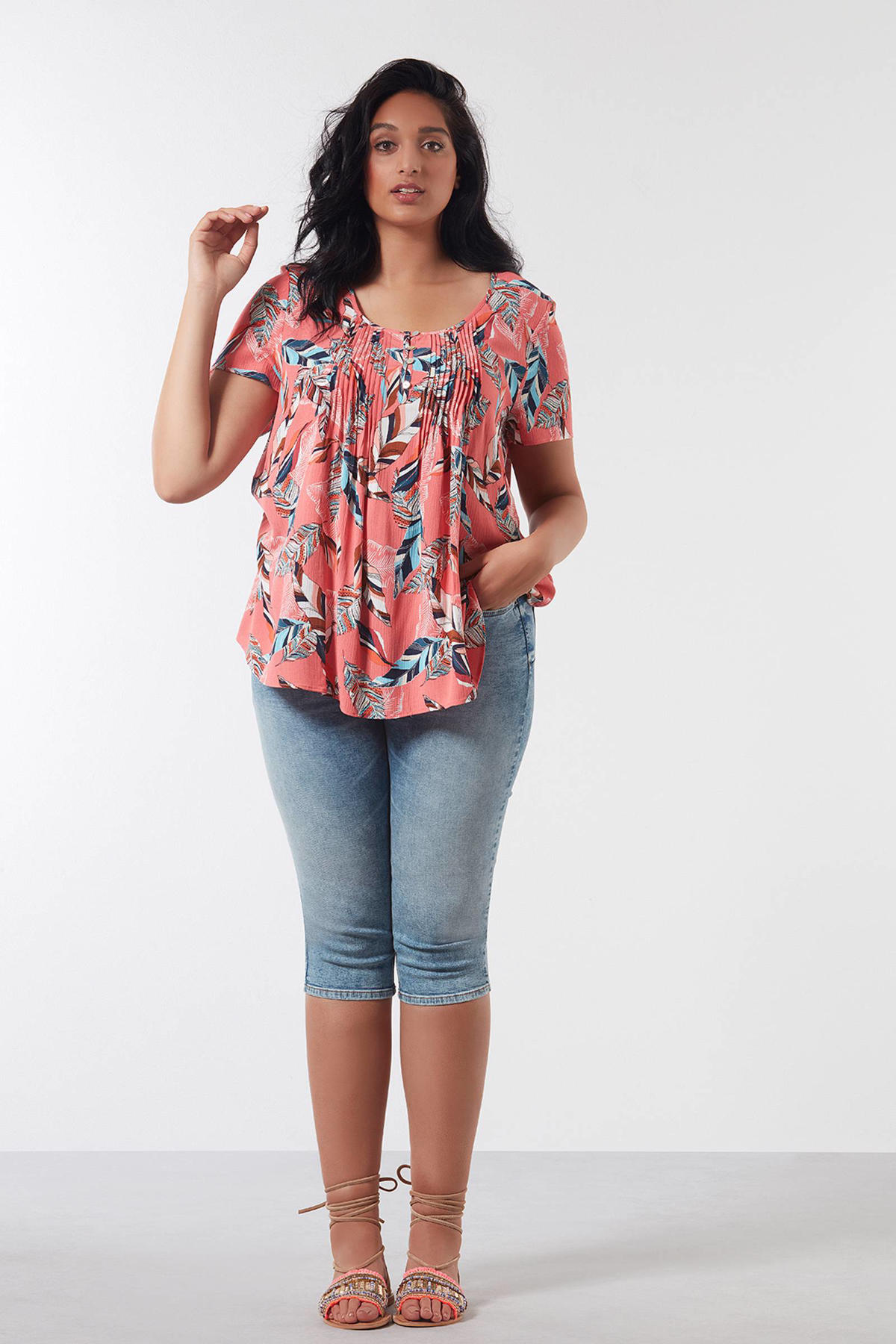 MS Mode top met all over print roze | wehkamp