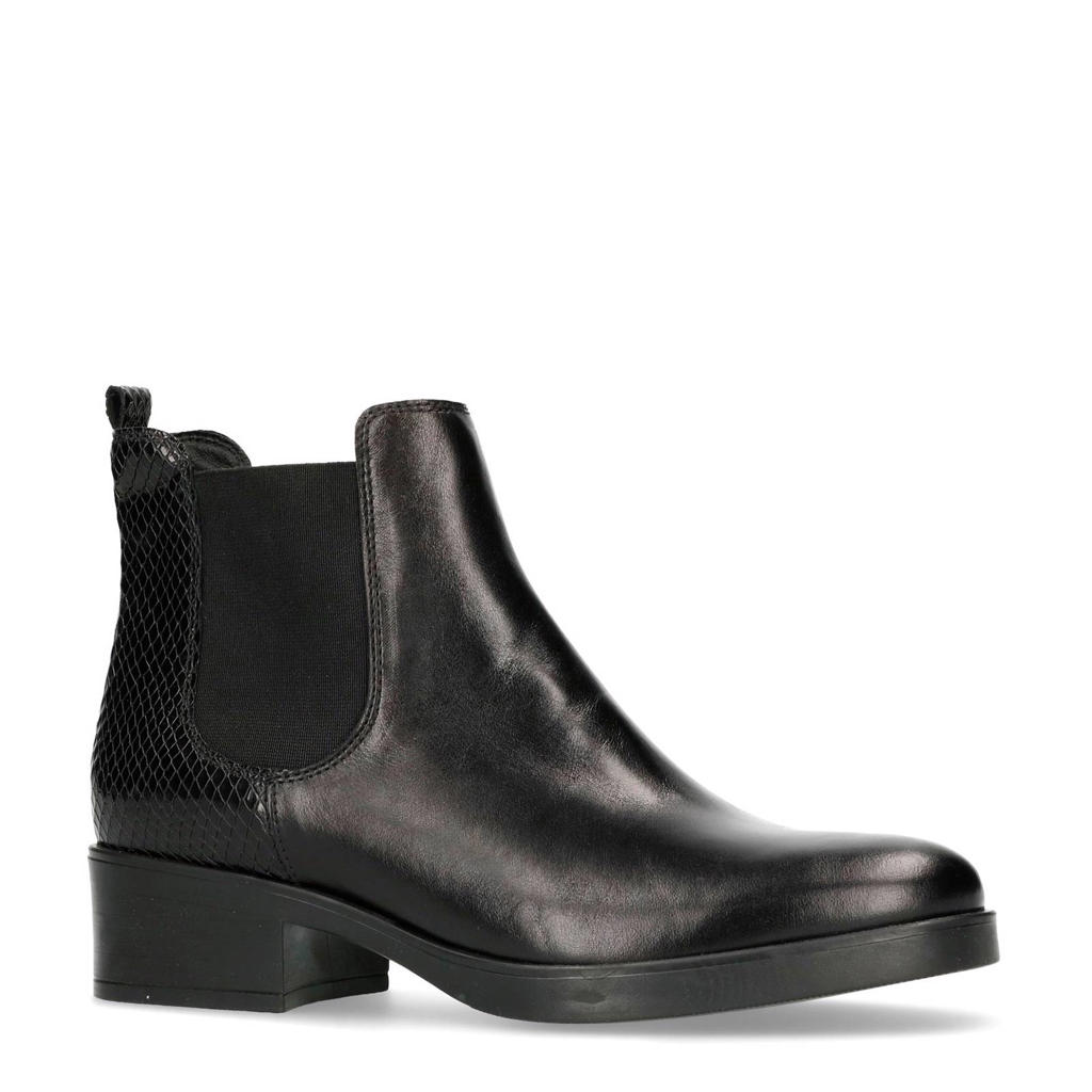 Manfield leren chelsea boots zwart | wehkamp