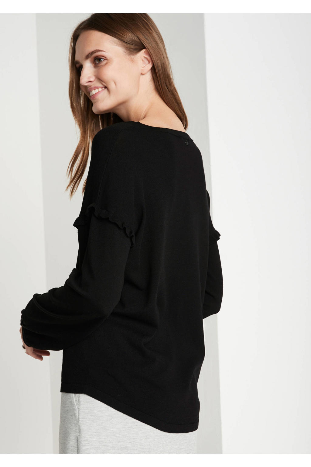 comma casual identity trui zwart | wehkamp