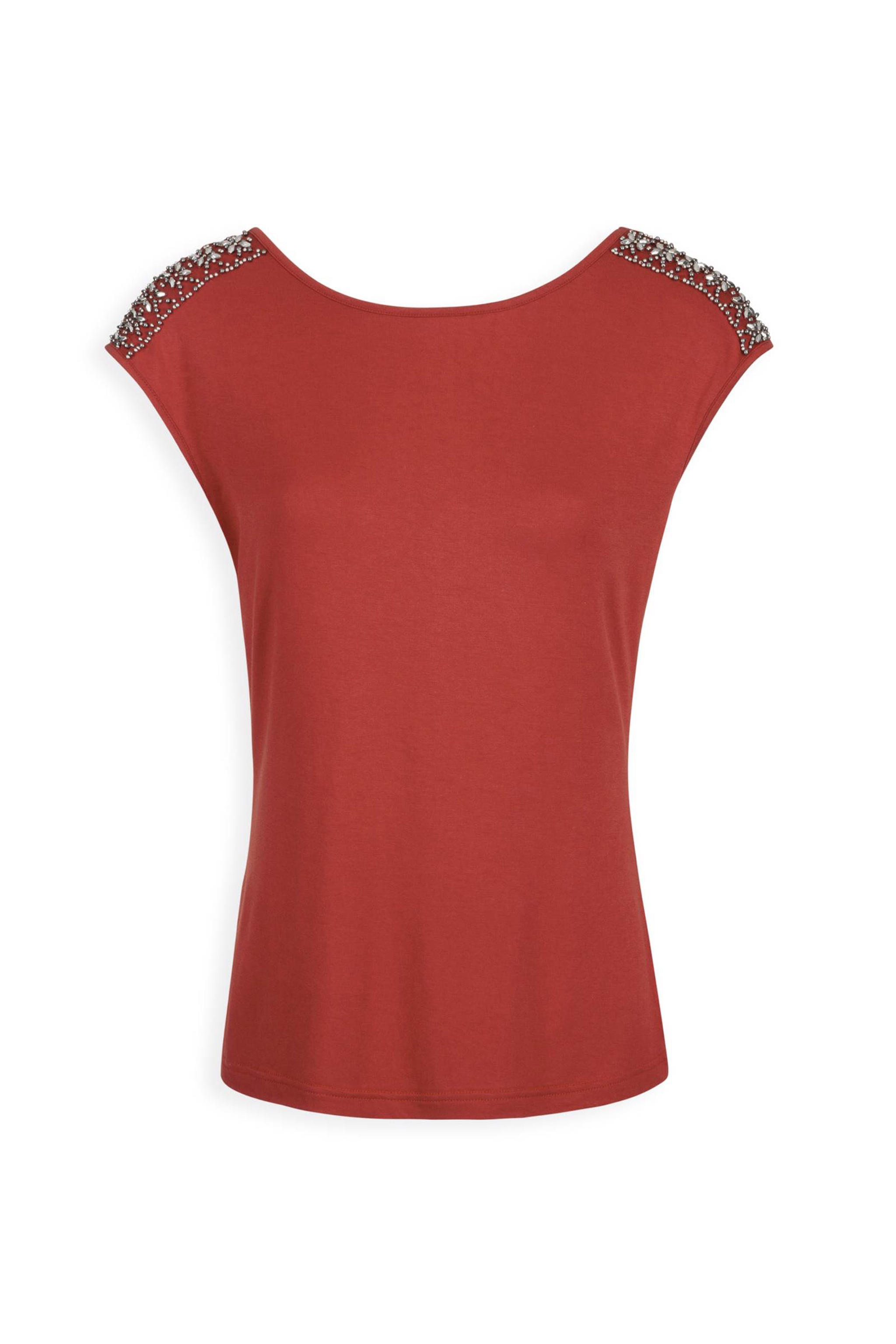 Morgan top koraalrood | wehkamp
