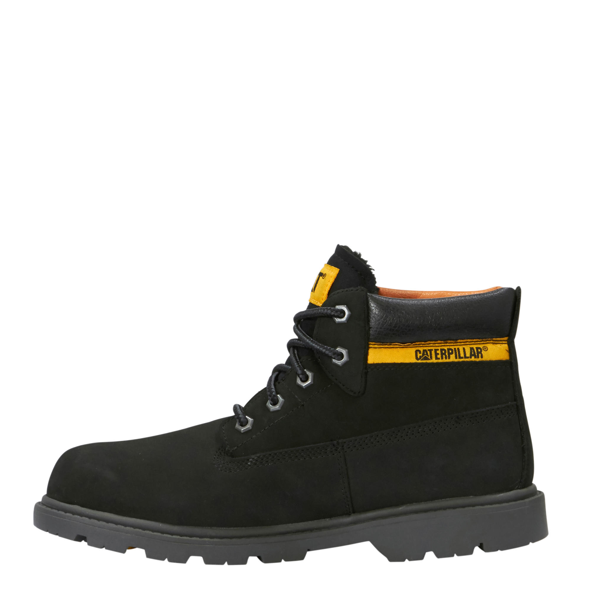 Caterpillar gevoerde leren veterboots zwart | wehkamp