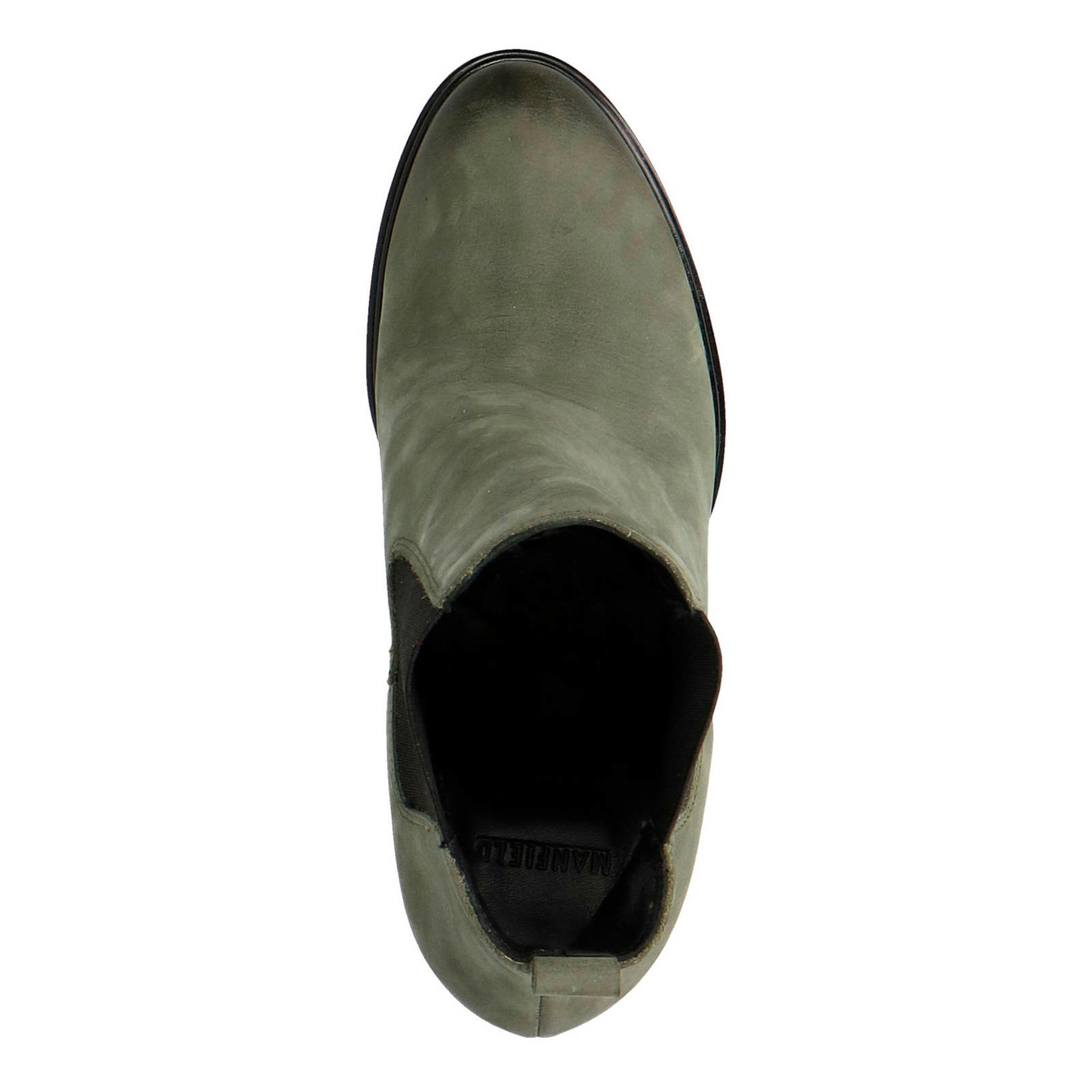 Manfield leren chelsea boots groen | wehkamp