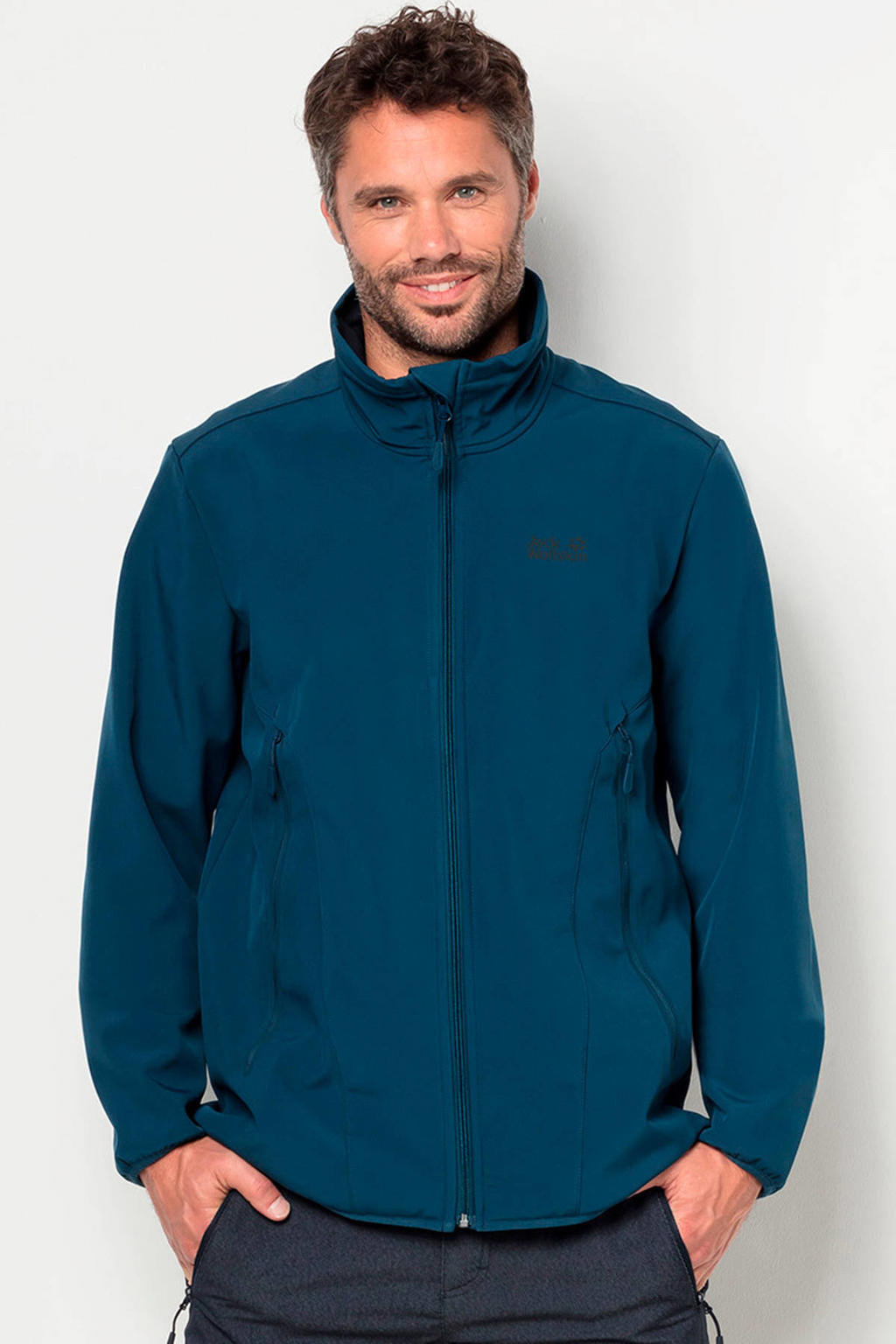 Jack Wolfskin softshell jack poseidon blue | wehkamp