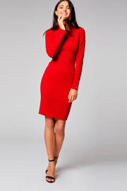 Morgan gebreide jurk rood | wehkamp