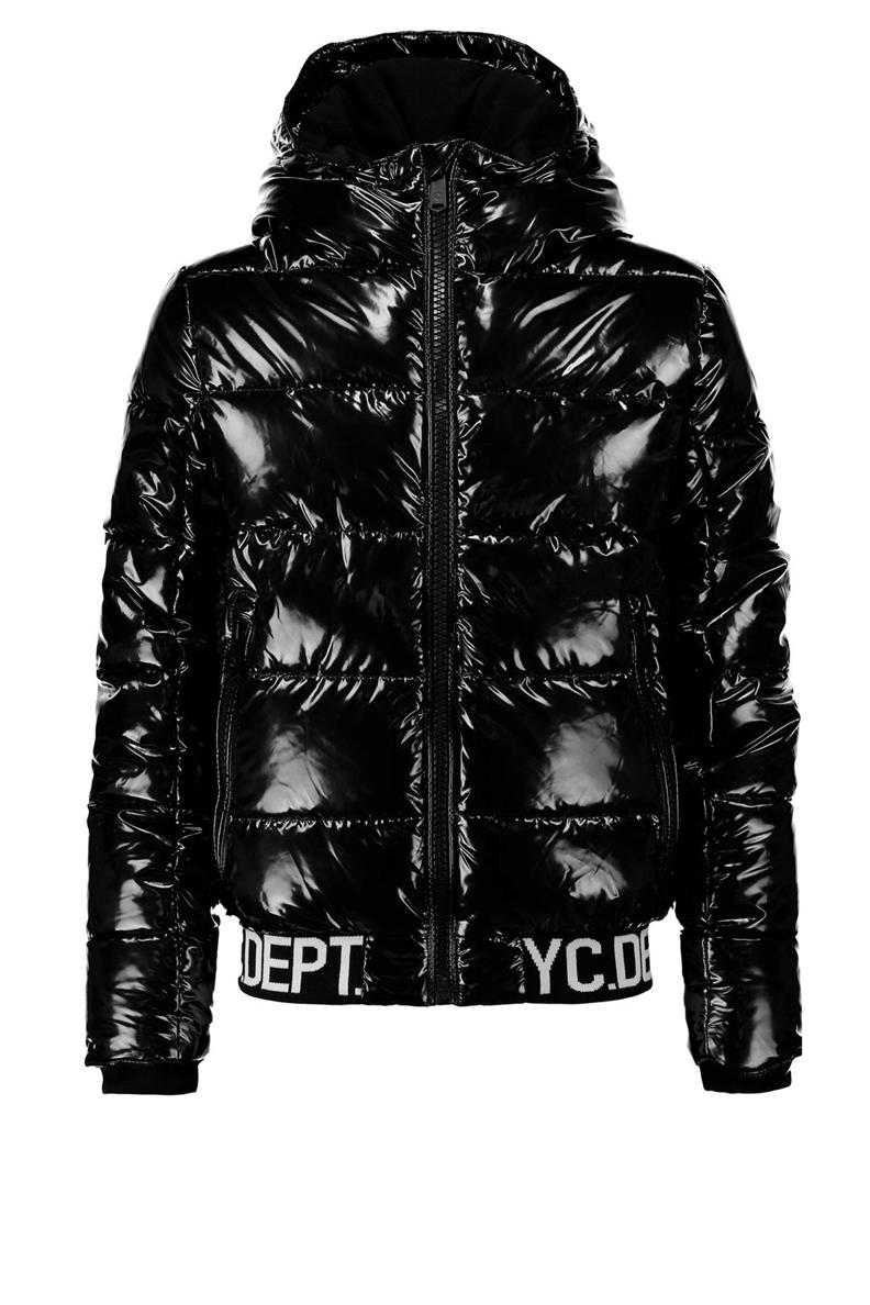 CoolCat winterjas Kausion met tekstboorden marine | wehkamp