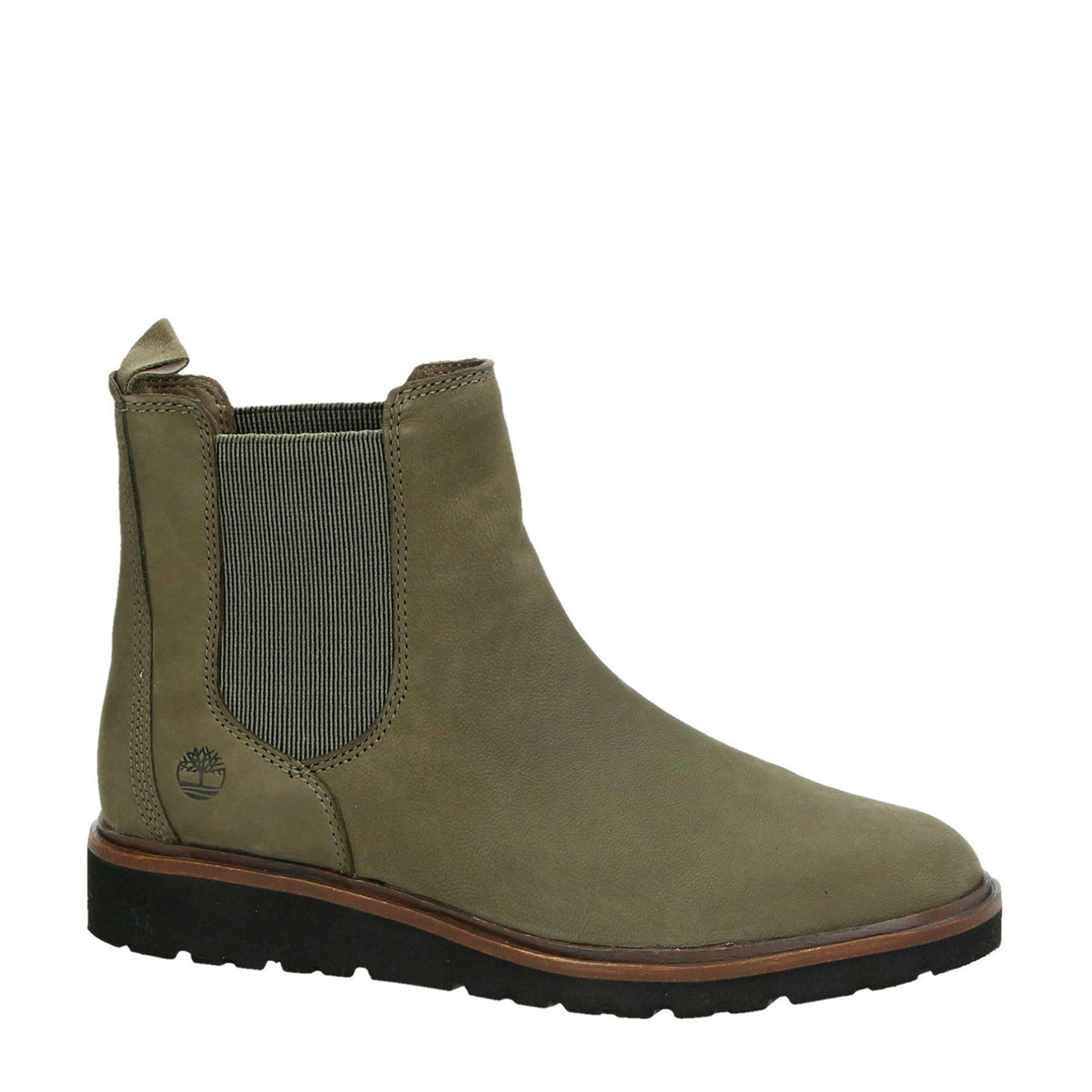 Timberland nubuck chelsea boots kaki | wehkamp