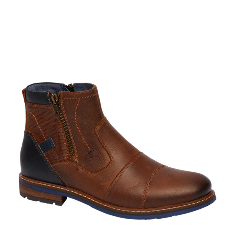 vanHaren AM SHOE leren enkelboots bruin | wehkamp