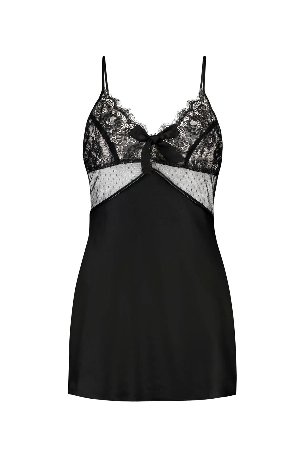 Hunkemöller babydoll met string zwart | wehkamp