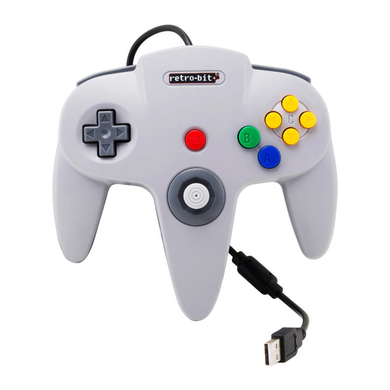 Retro-Bit Nintendo 64 USB controller grijs | wehkamp