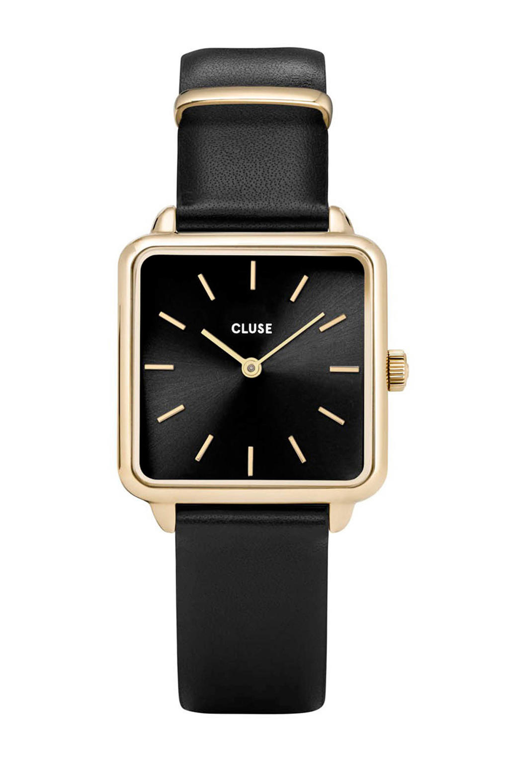 CLUSE La Tétragone goudkleurig/zwart dames horloge CL60008 | wehkamp
