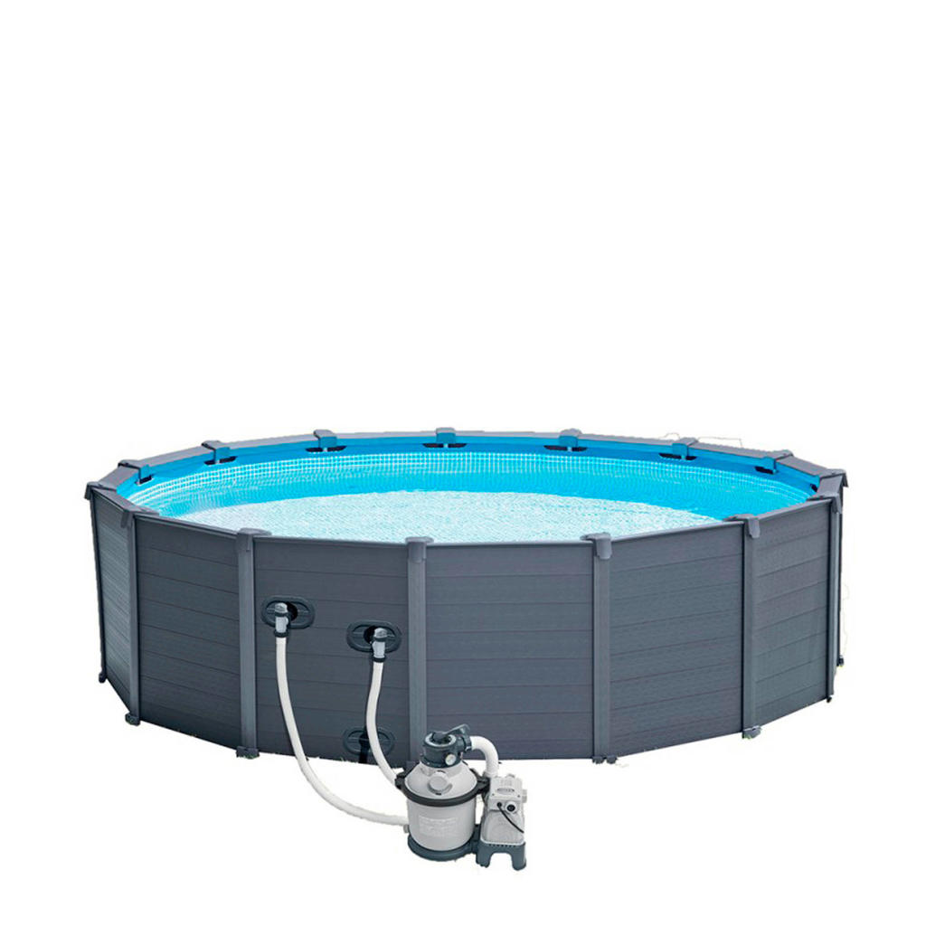 Intex Graphite Gray panel pool zwembad (Ø478 cm) | wehkamp