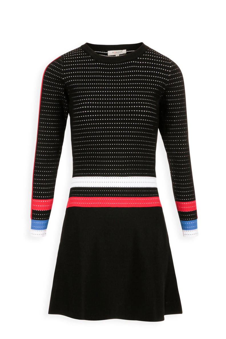 Morgan jurk met strepen zwart | wehkamp