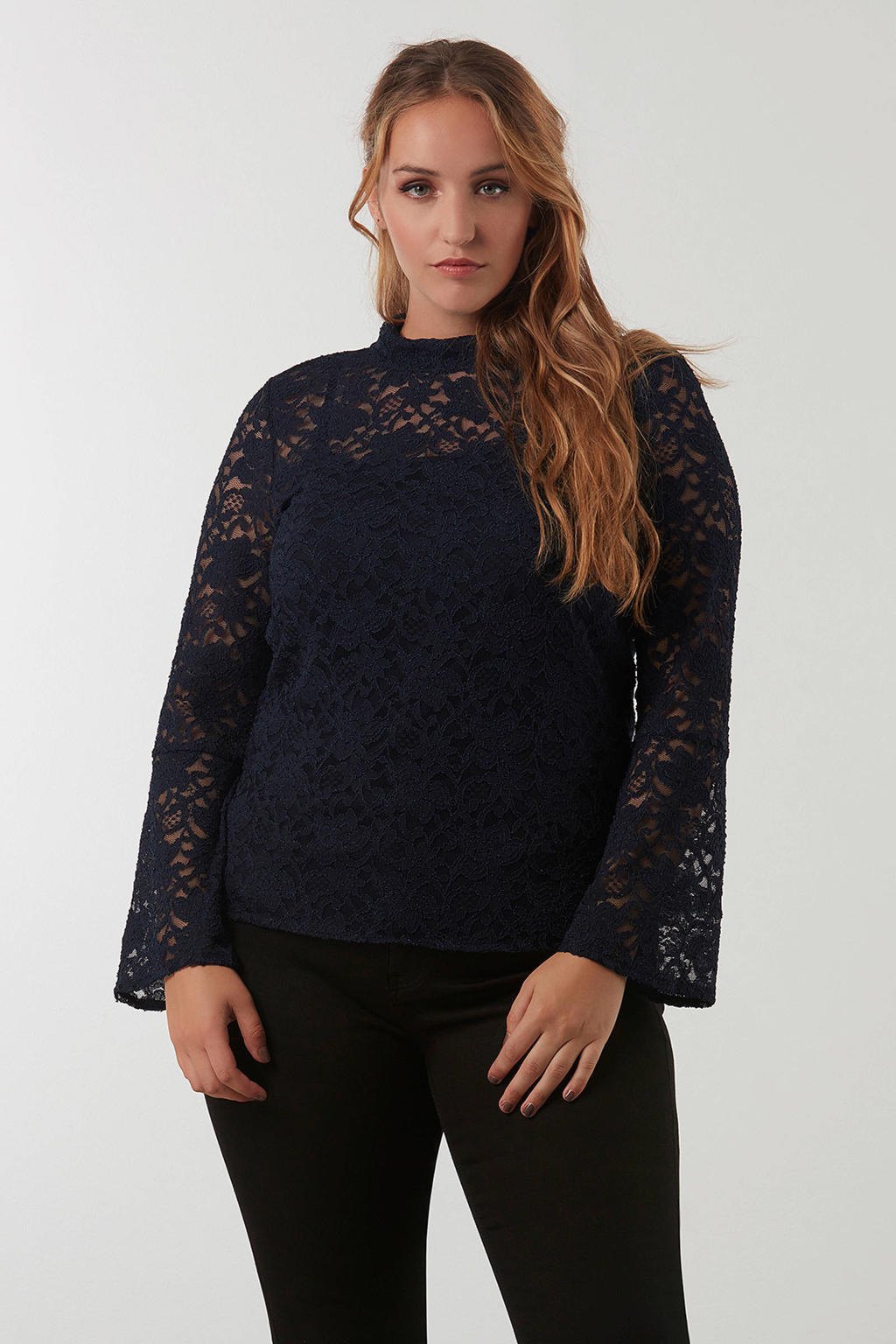 MS Mode gebloemde top donkerblauw | wehkamp