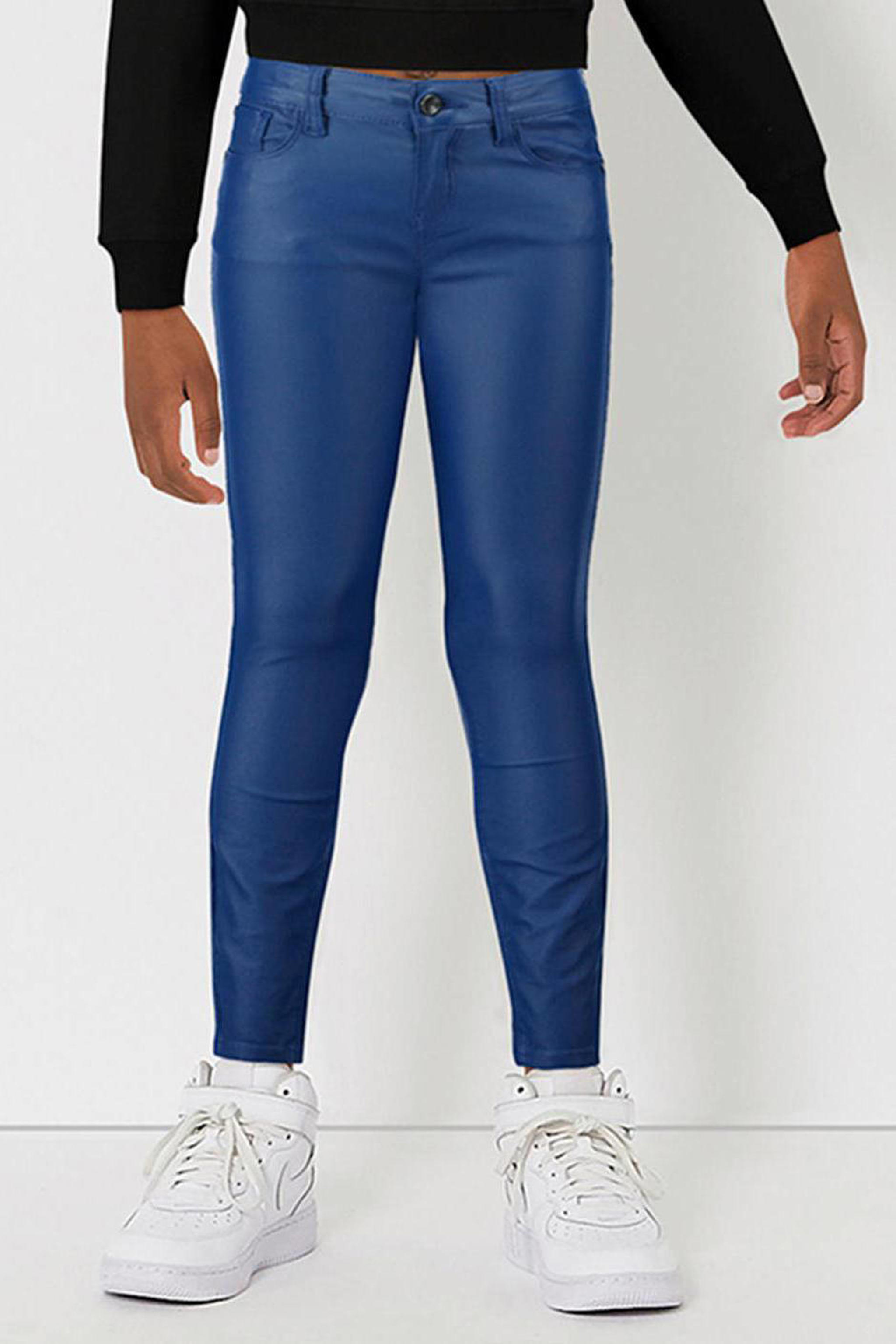 CoolCat coated skinny fit broek blauw | wehkamp