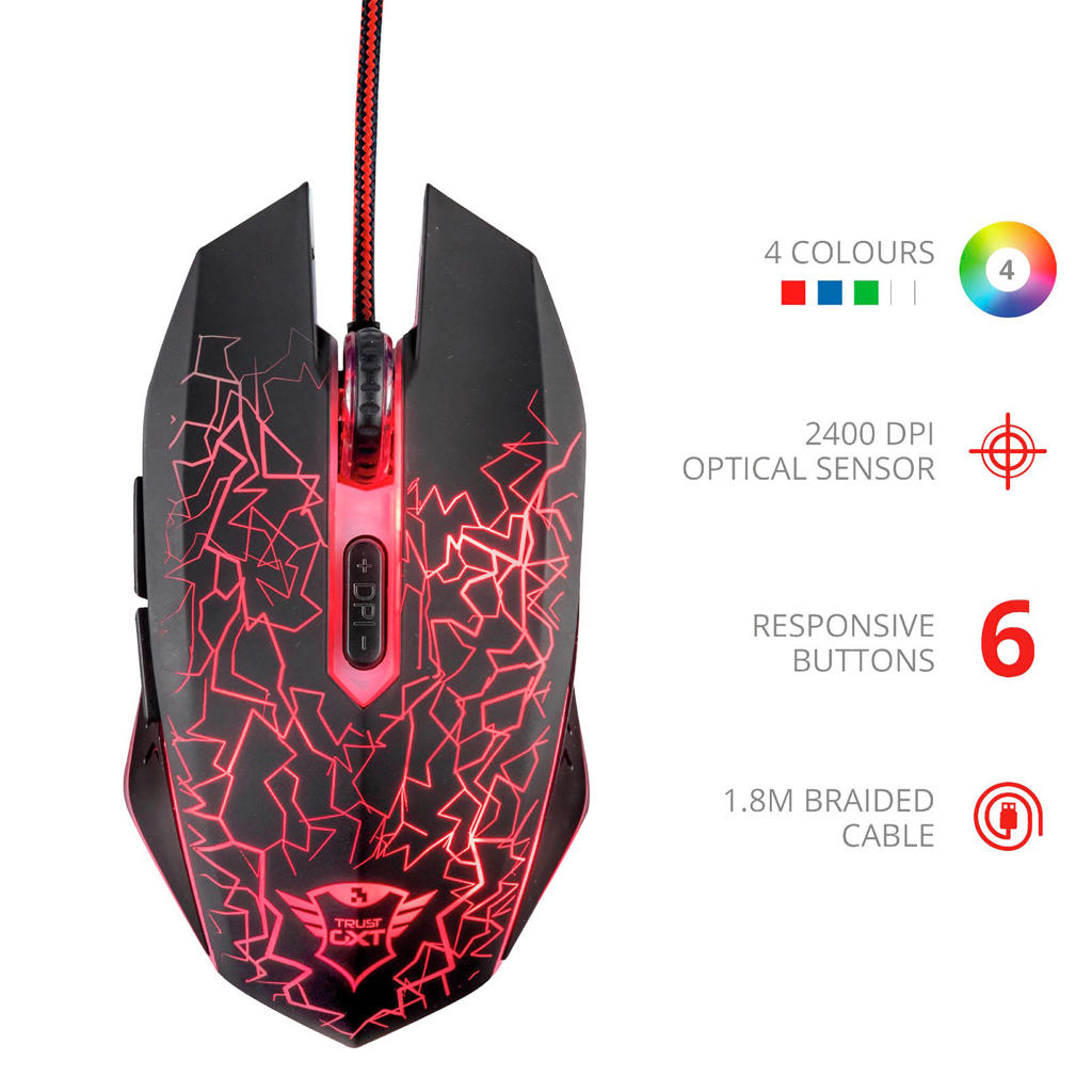 Trust Gaming GXT 105 gaming muis | wehkamp