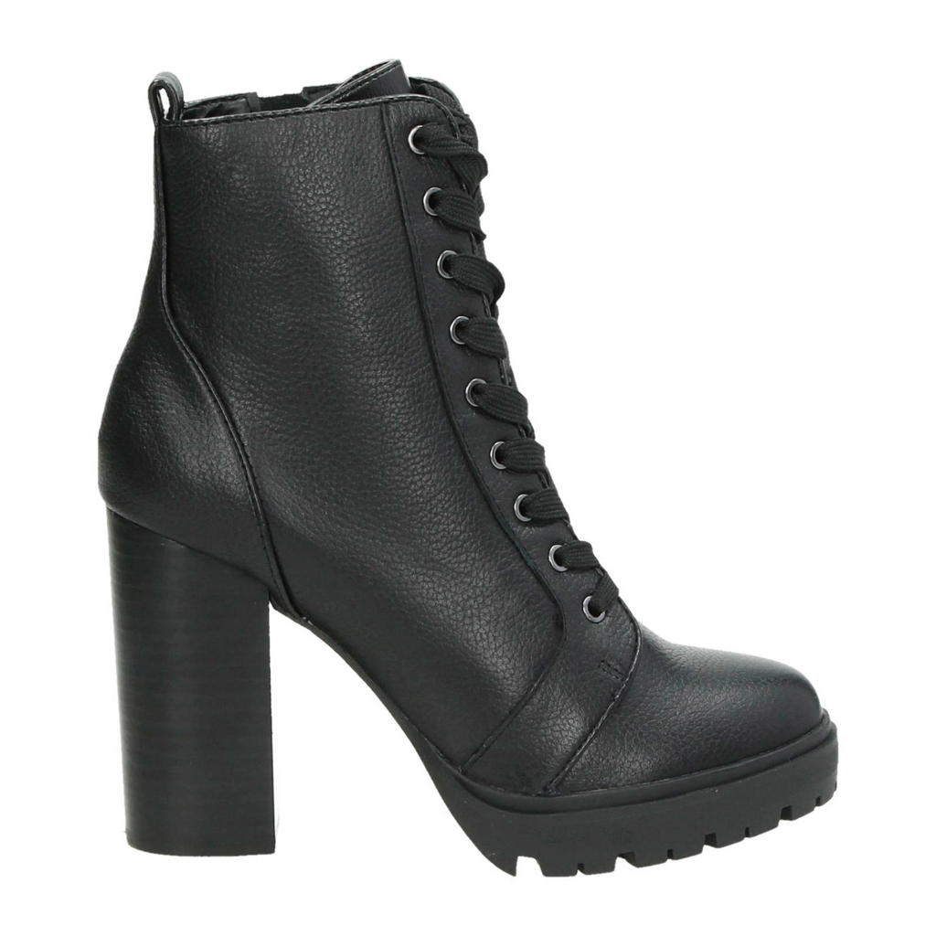Steve Madden Laurie leren veterboots zwart | wehkamp