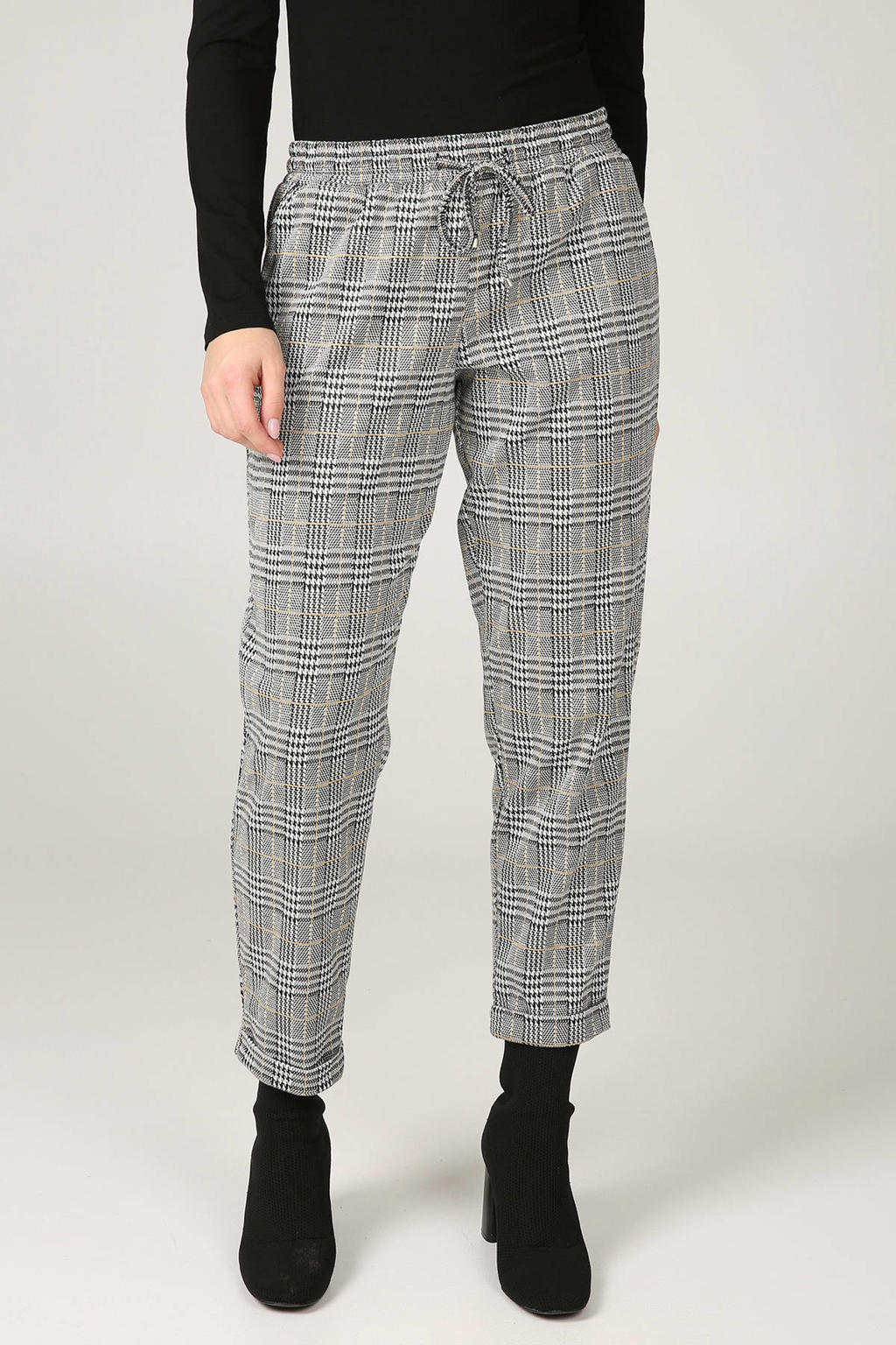 Cassis broek met ruiten grijs | wehkamp