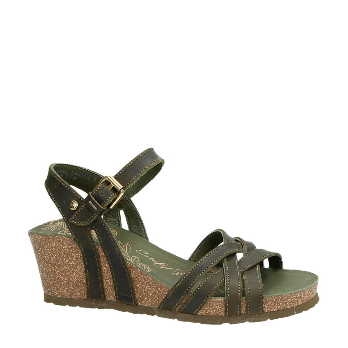 Panama Jack Vera nubuck sandalettes lichtkaki | wehkamp