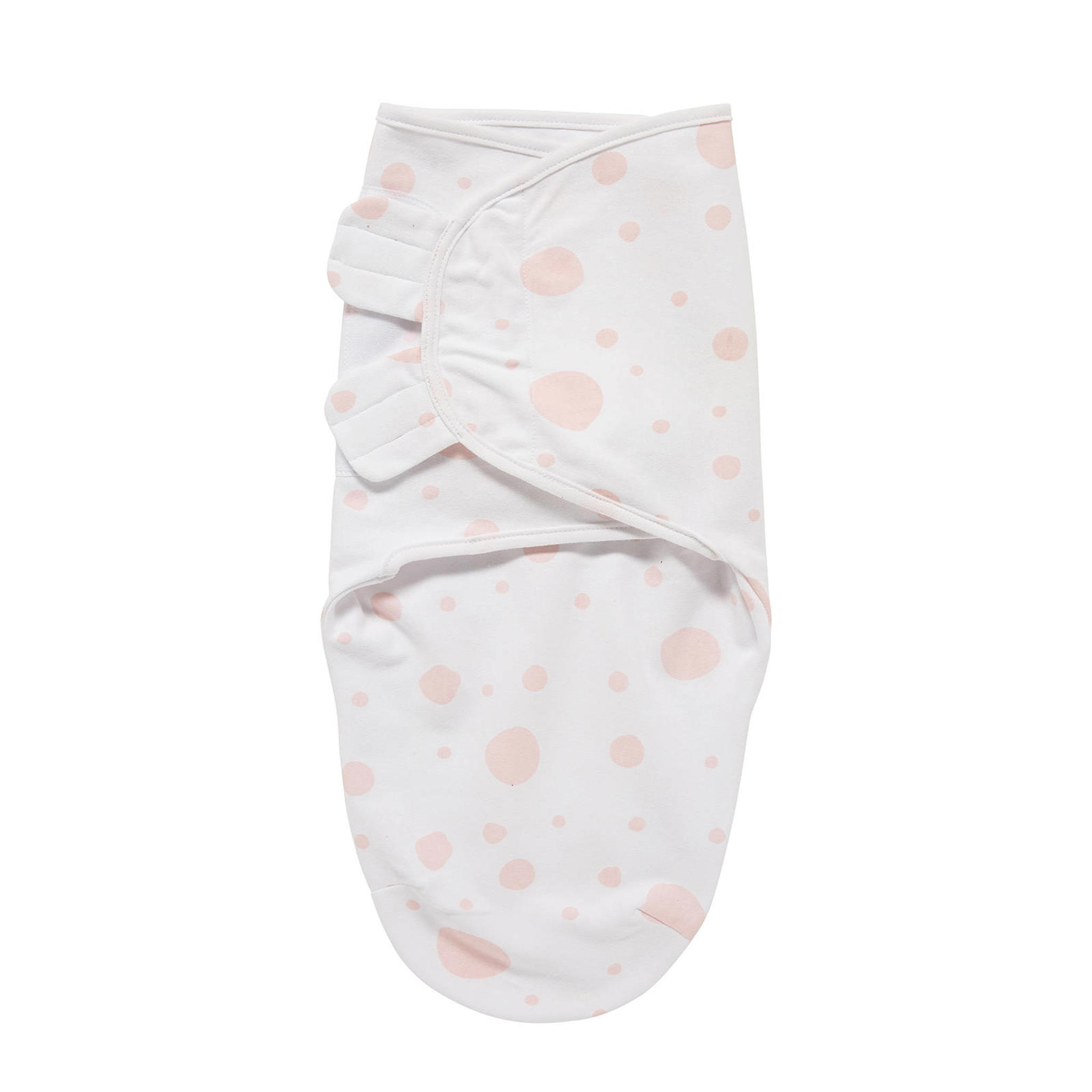 Meyco Dots inbakerdoek 4-6 mnd wit/lichtroze | wehkamp
