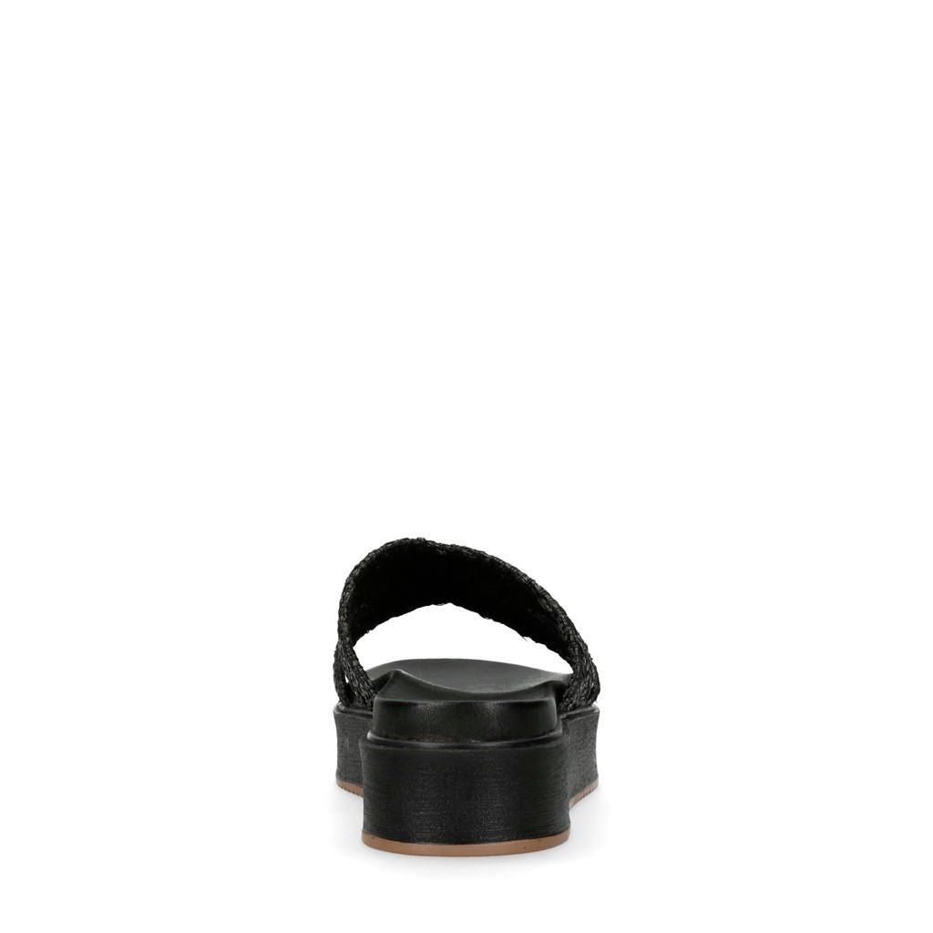 Manfield plateau slippers zwart | wehkamp
